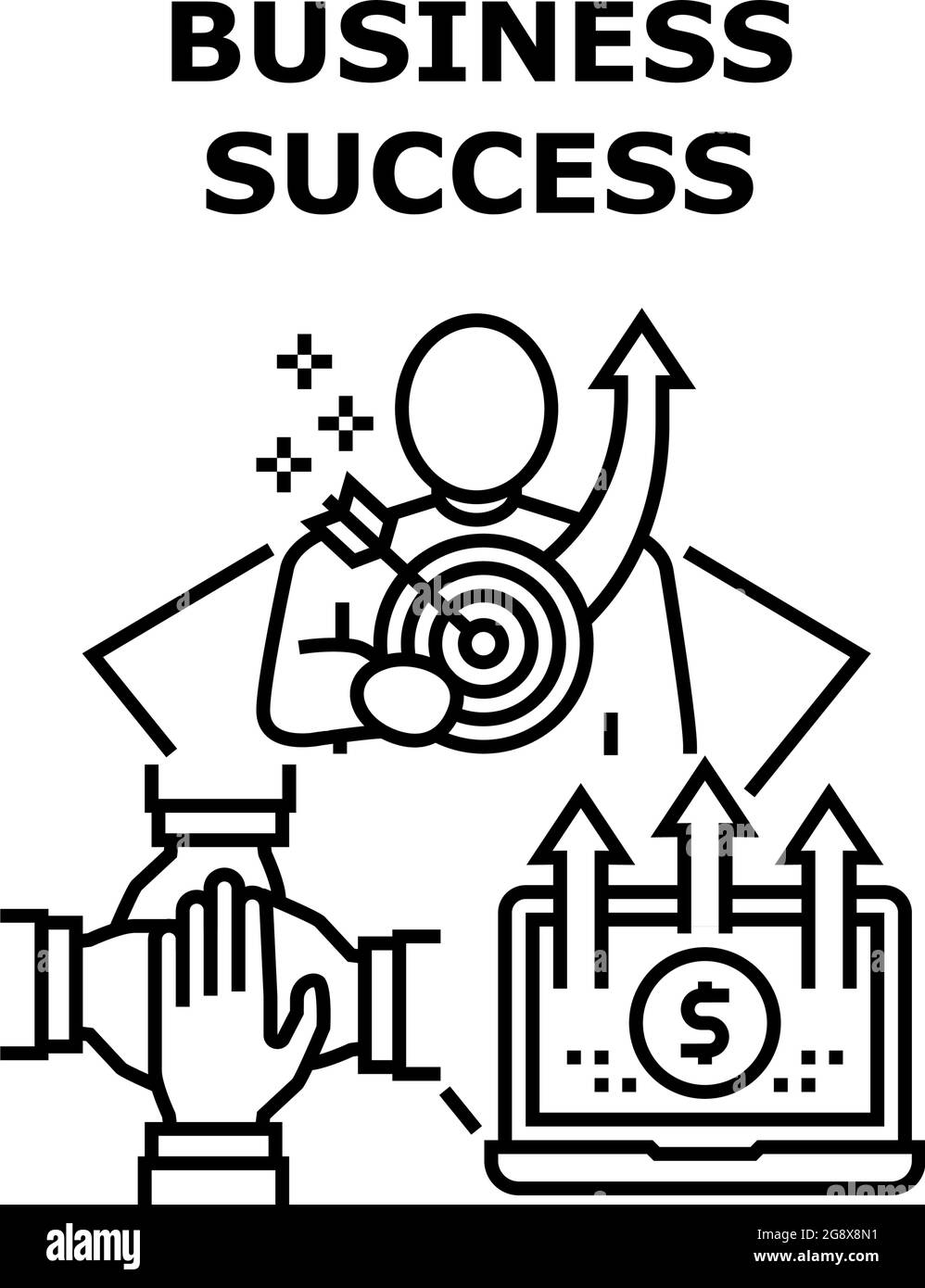 Business Success Vector Concept Black Illustration Stock Vector Image ...