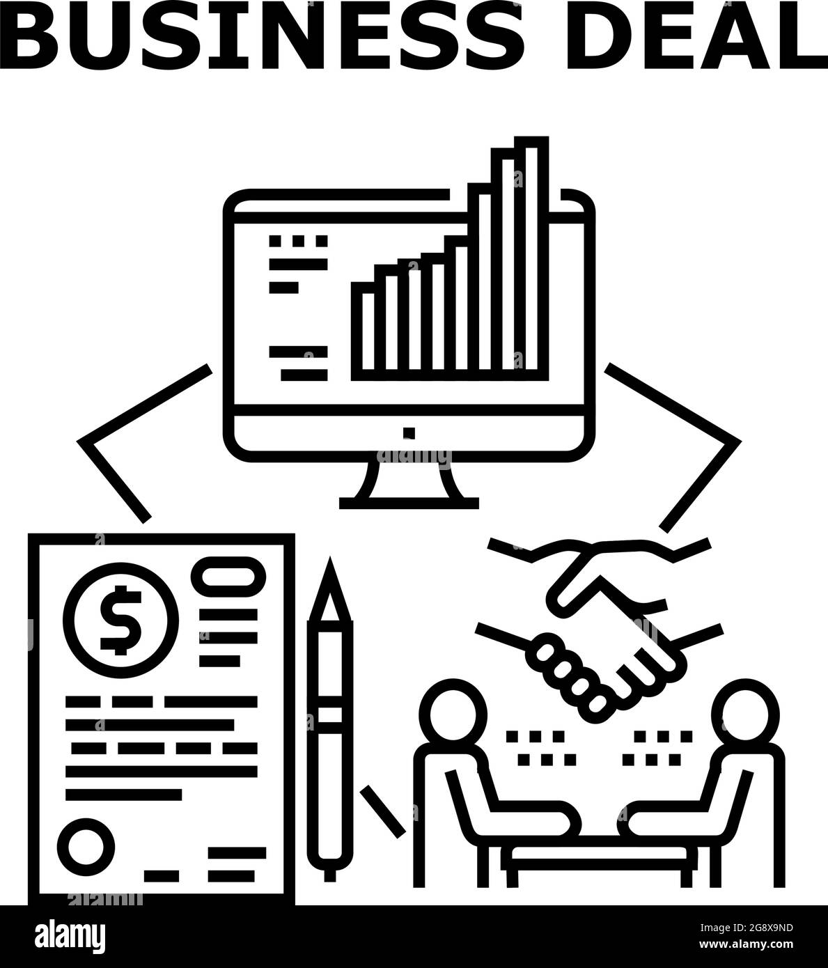 Business Deal Vector Concept Black Illustration Stock Vector Image ...