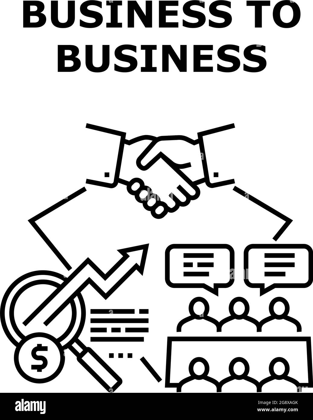 B2B Business Vector Concept Black Illustration Stock Vector Image & Art ...