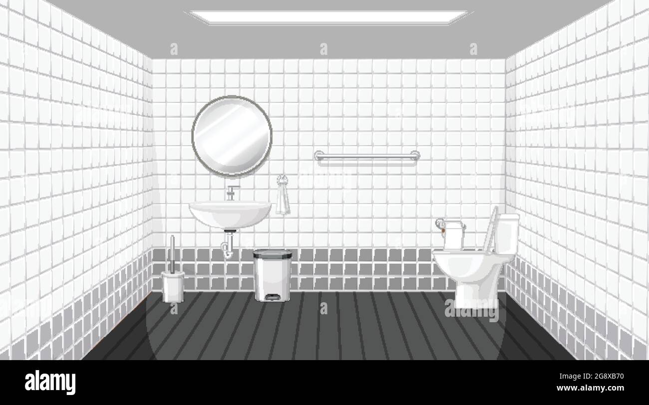 Toilet interior design with furniture illustration Stock Vector Image ...