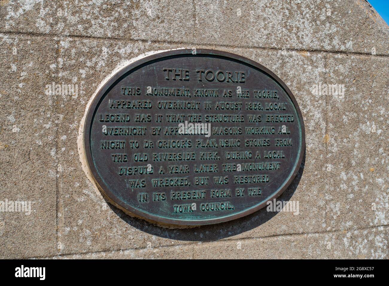 The monument known as The Toorie in the town of Nairn, Scotland, on a ...
