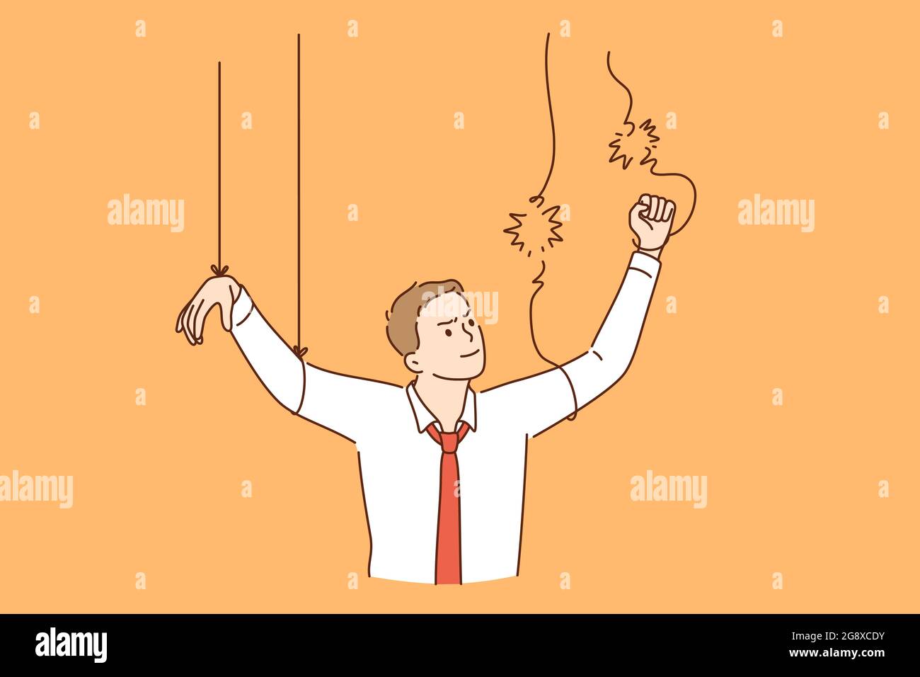 Freedom from work and independence concept. Young businessman ...