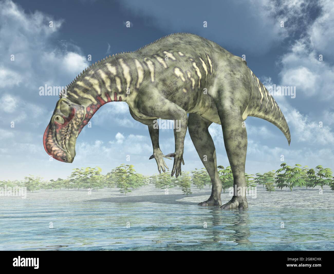 Dinosaur Altirhinus in a landscape Stock Photo - Alamy