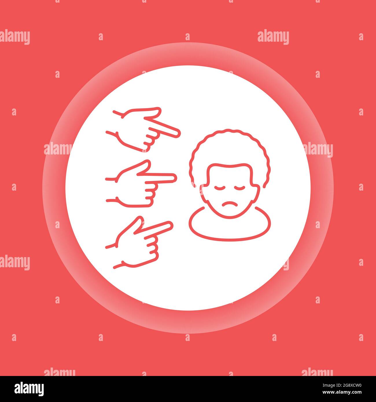 Racism color button icon. Harassment, and violence. Human rights ...