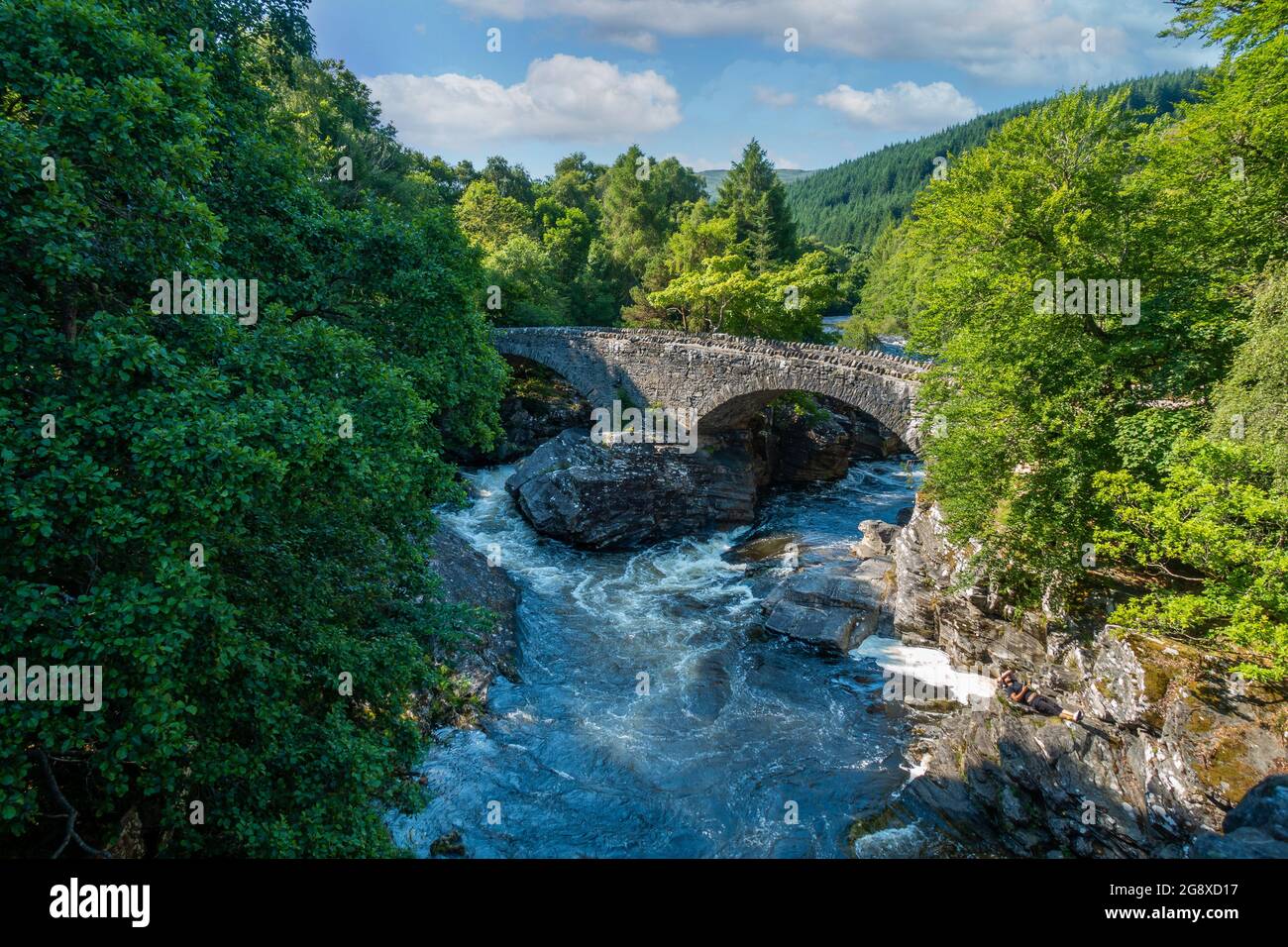 Invermoriston Falls, a set of waterfalls in the village of ...
