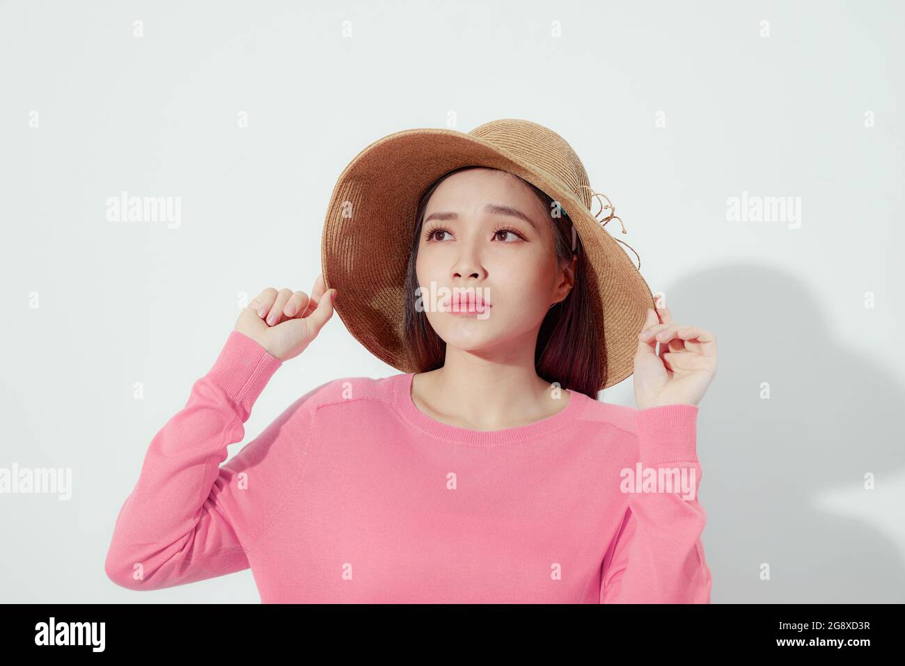Asian Woman Wearing Sun Hat High Resolution Stock Photography and ...
