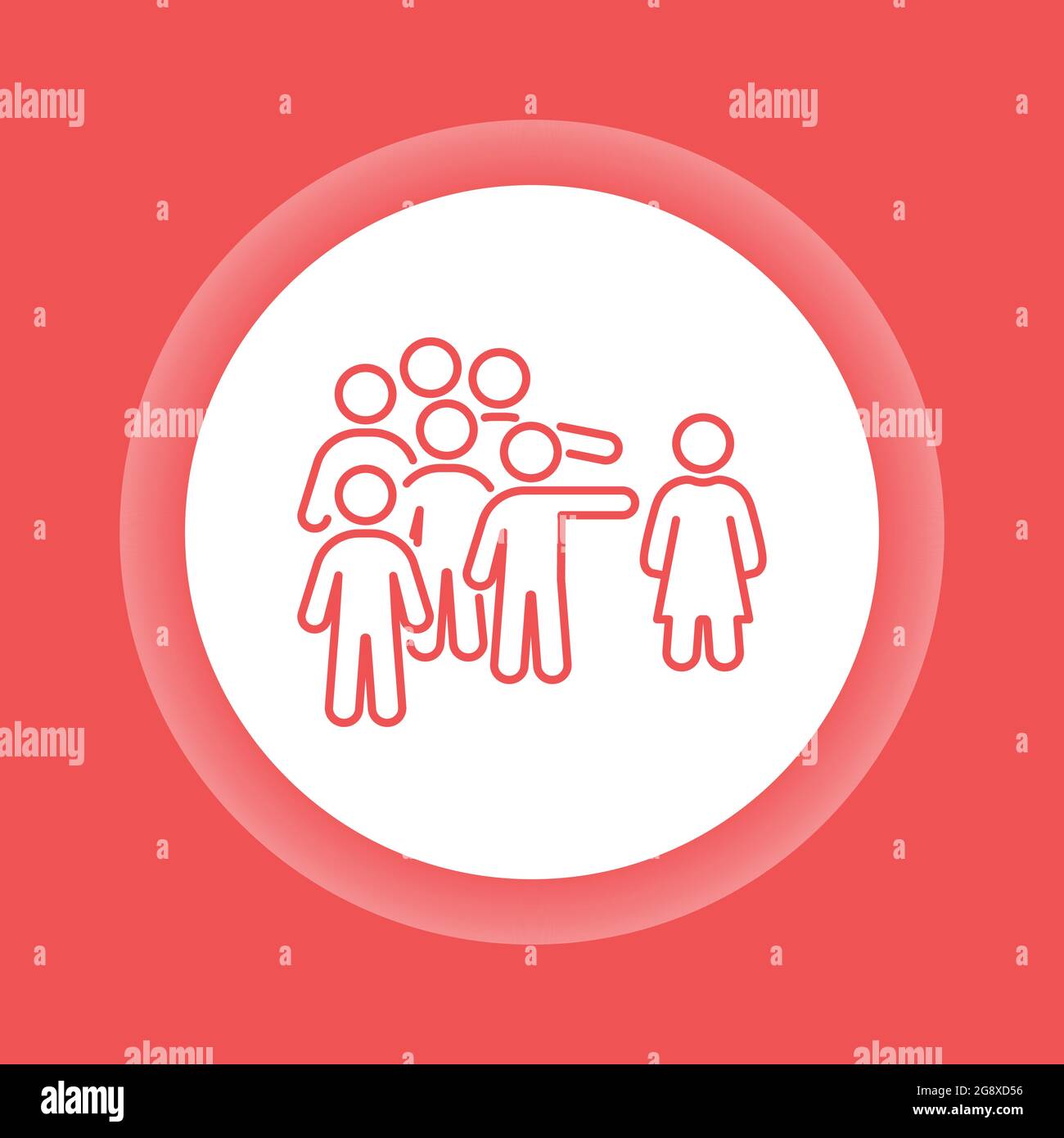 Social bullying color line icon. Harassment, social abuse and violence ...