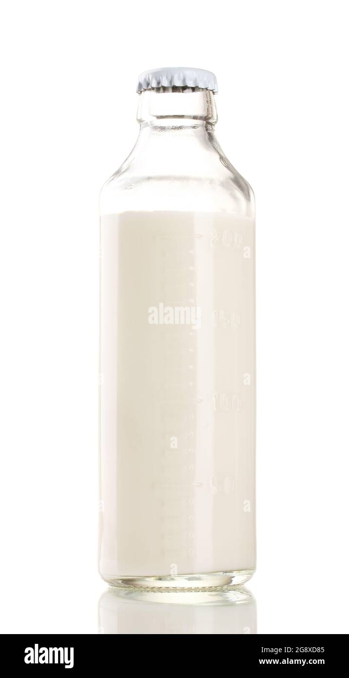 Bottle of milk isolated on white Stock Photo - Alamy