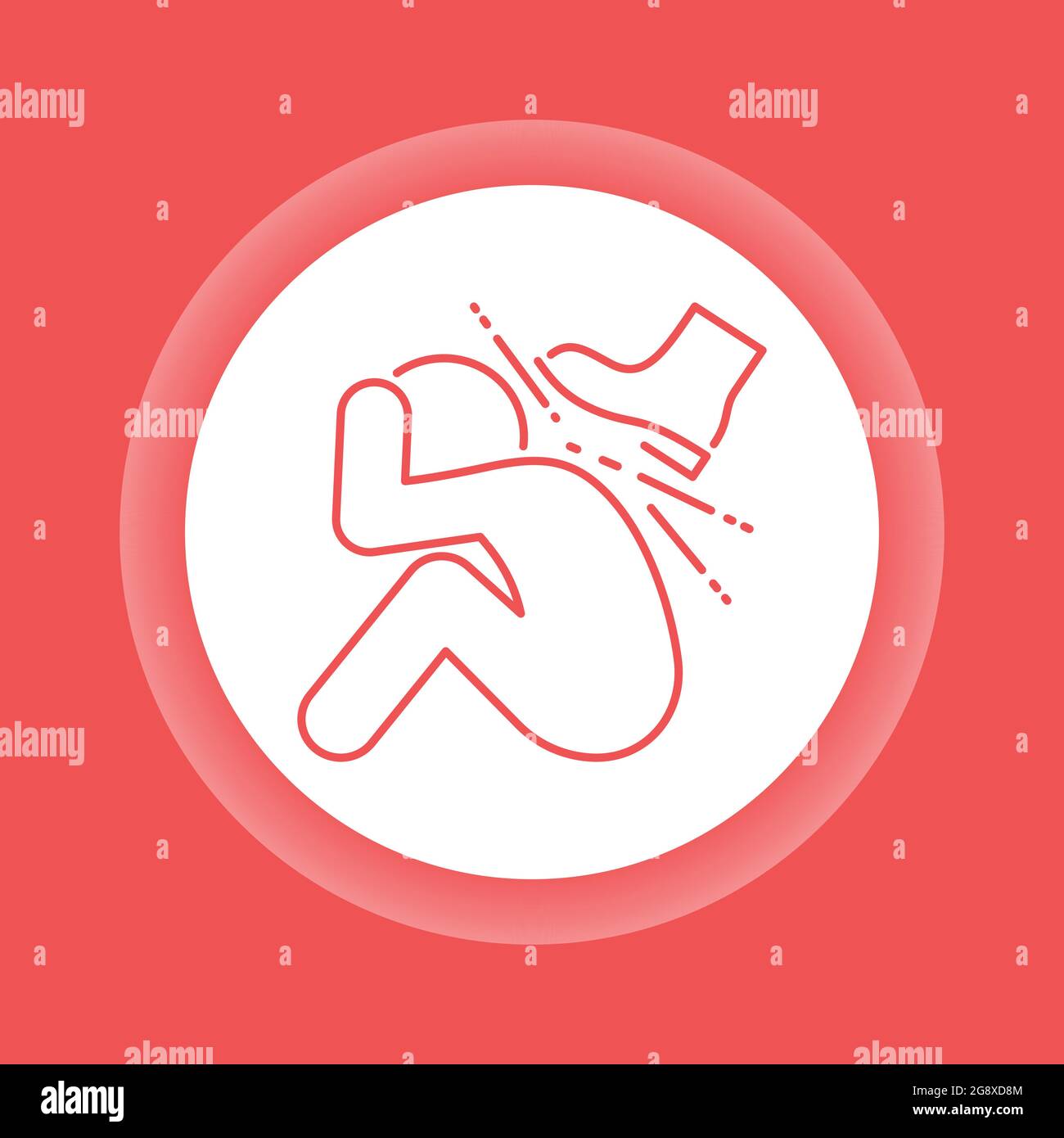 Physical bullying color button icon. Harassment, beat and violence ...