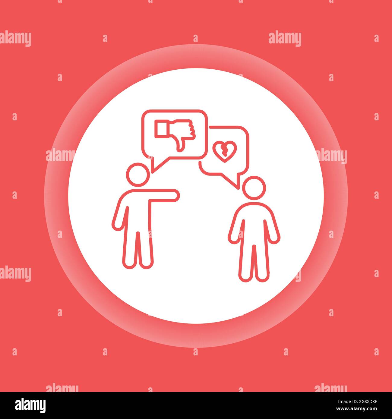 Verbal bullying color button icon. Harassment, social abuse and ...