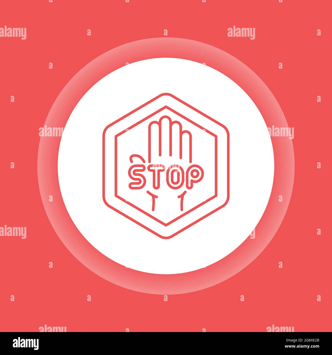 Stop violence color button icon. Protection of victims of bullying ...