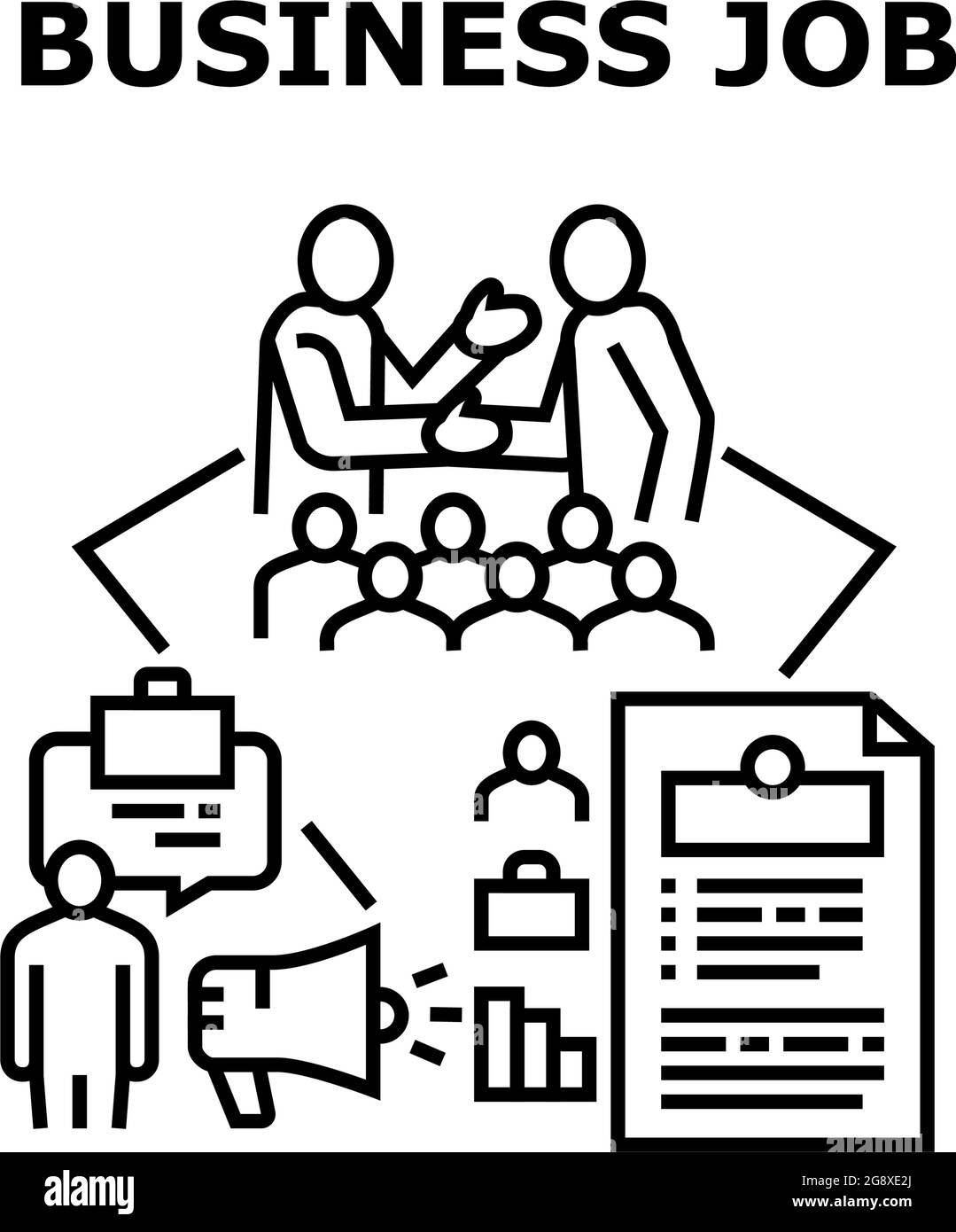 Business Job Vector Concept Black Illustration Stock Vector Image & Art ...