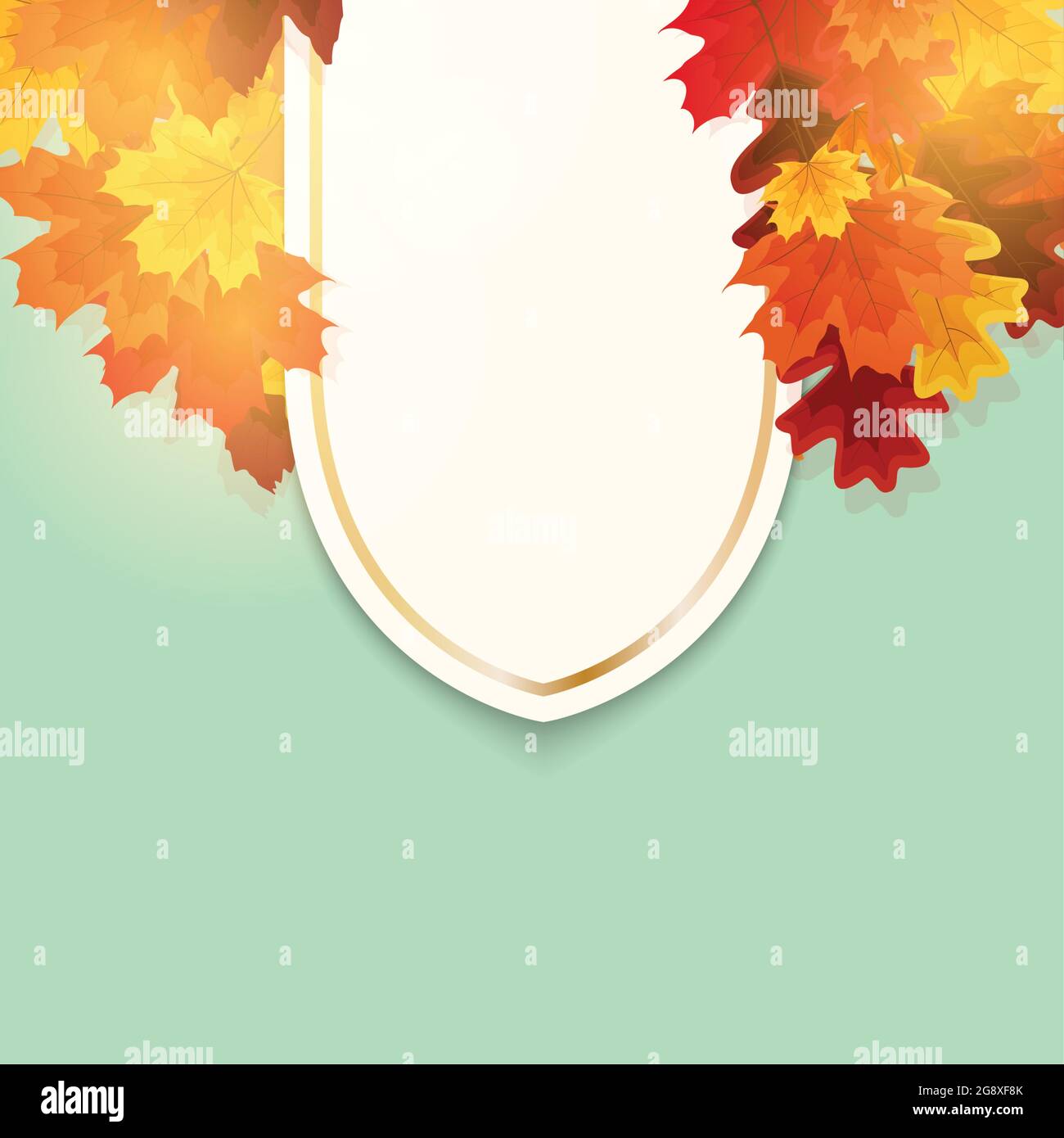 Autumn natural background template with falling leaves Stock Vector ...