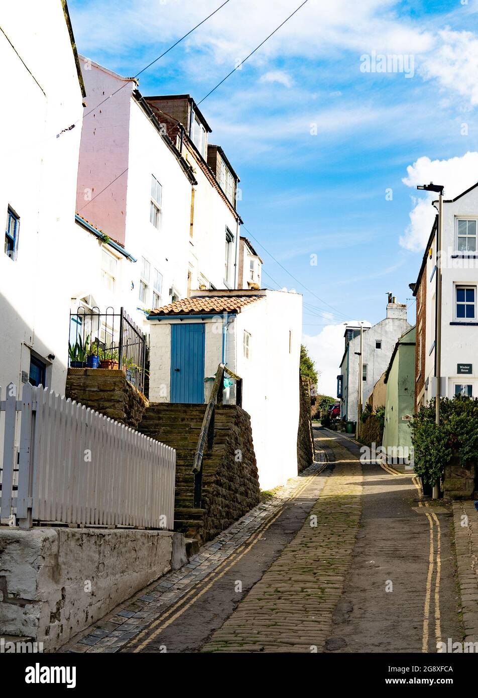 Street and cottage Scenes in staithes North Yorkshire Stock Photo - Alamy
