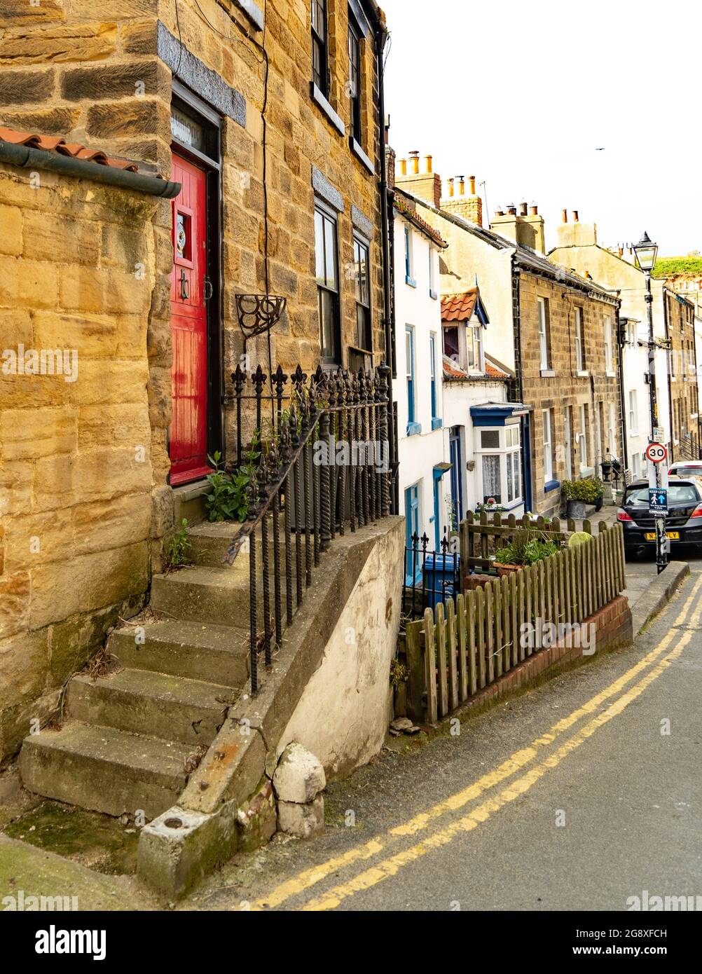 Street and cottage Scenes in staithes North Yorkshire Stock Photo - Alamy