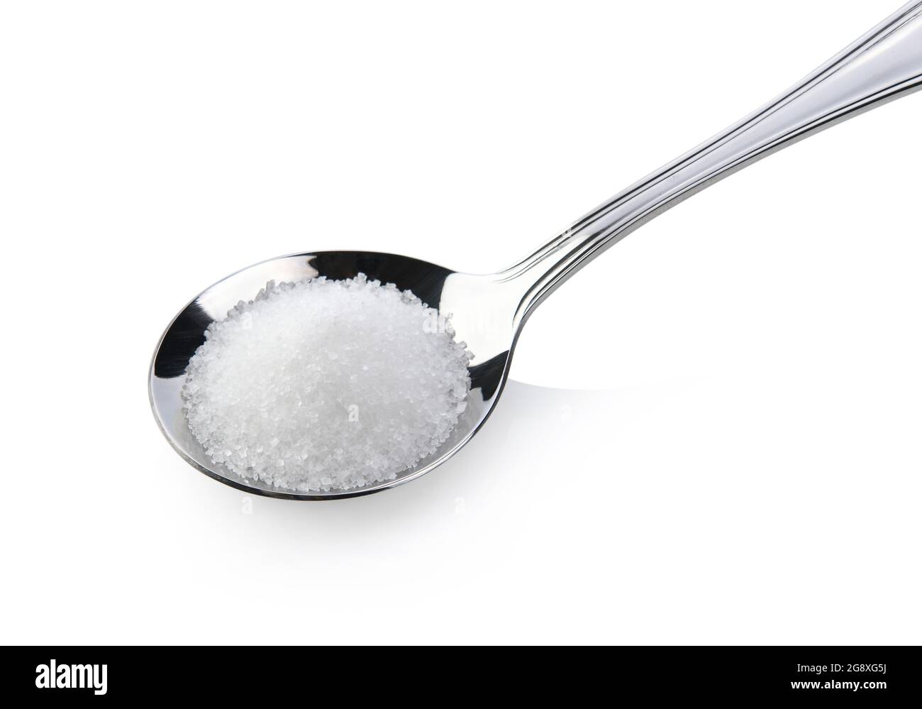sugar in spoon on white background Stock Photo - Alamy
