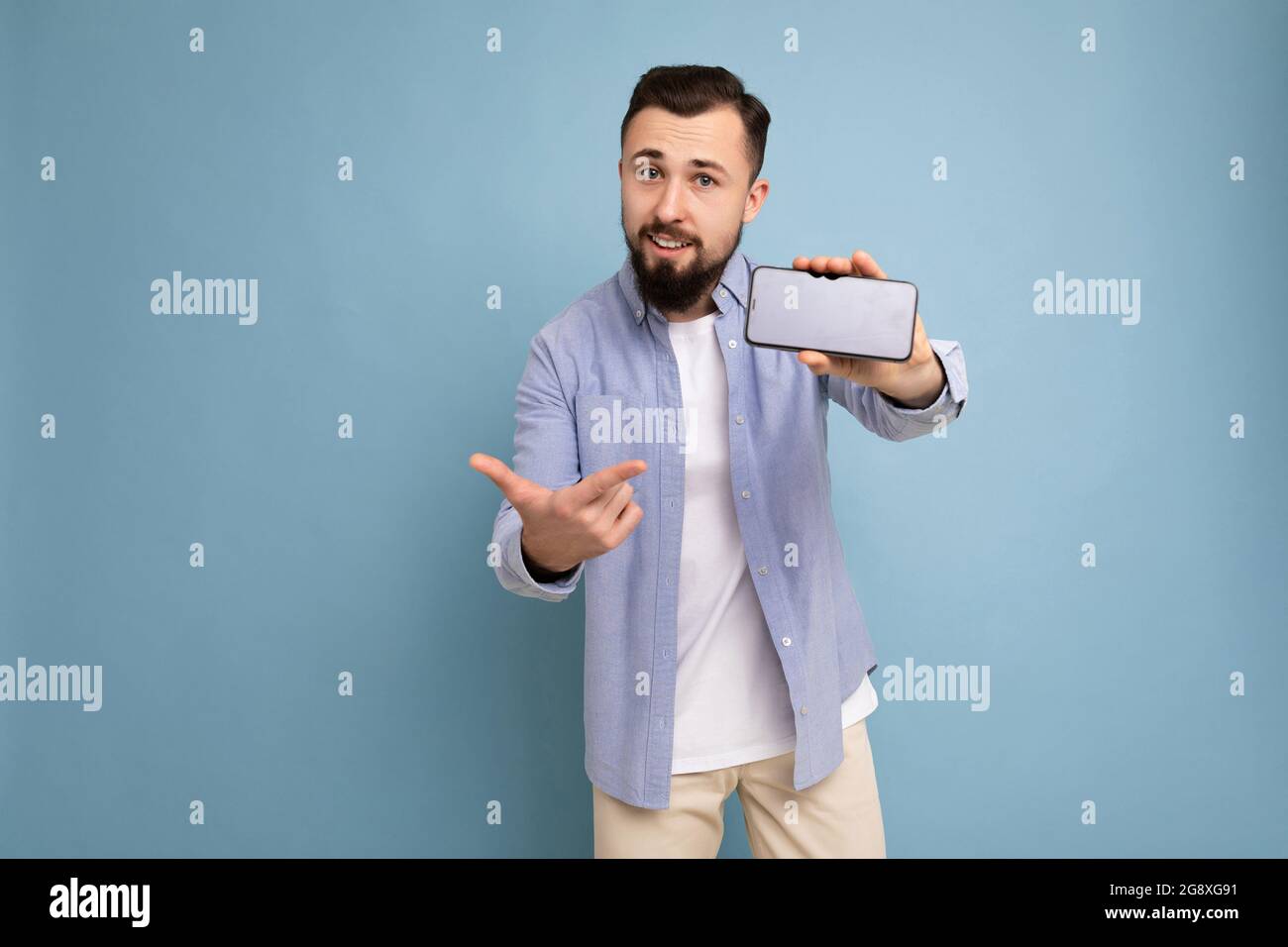 Photo of handsome smiling adult male person good looking wearing casual ...