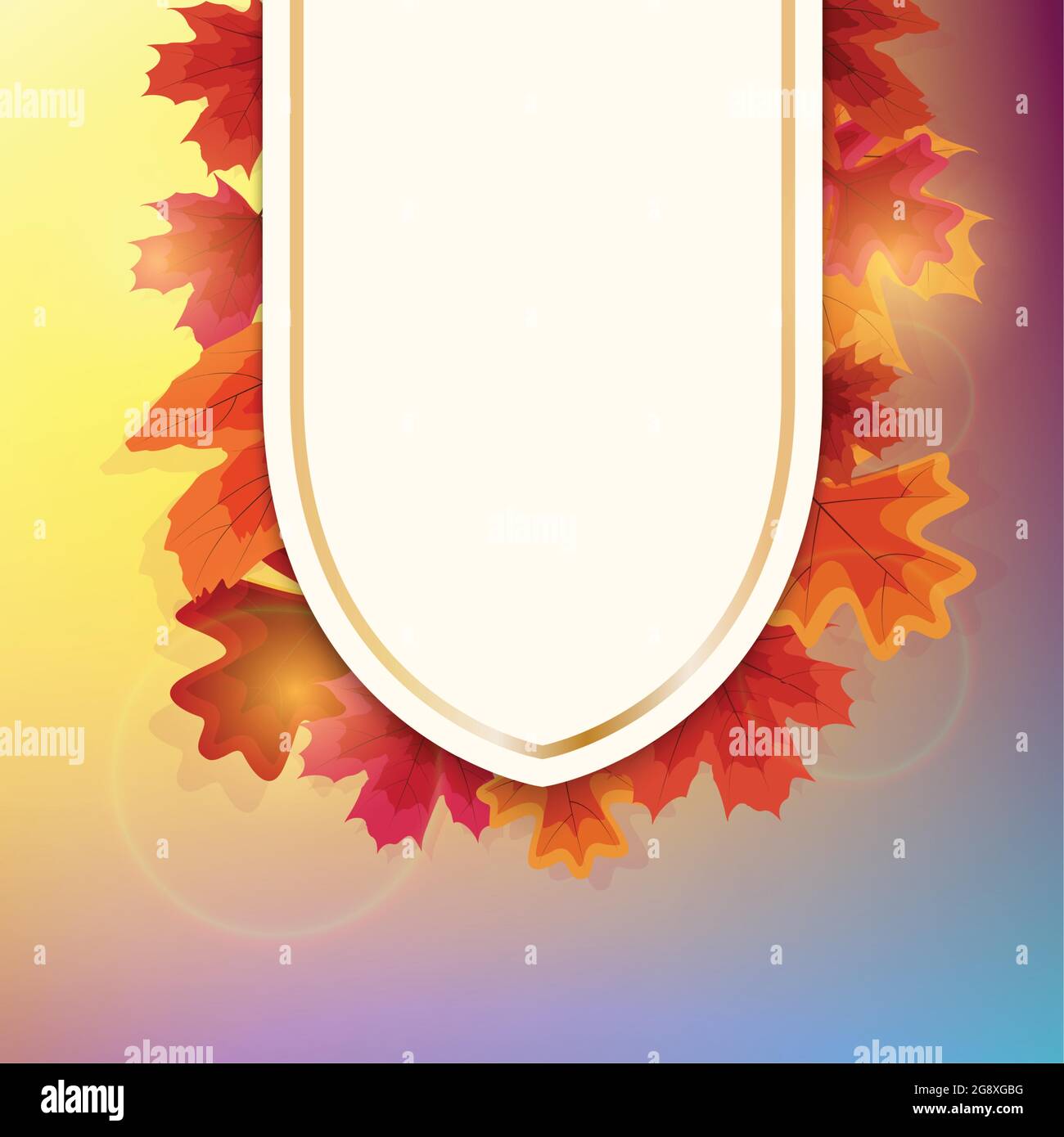 Autumn natural background template with falling leaves Stock Vector ...