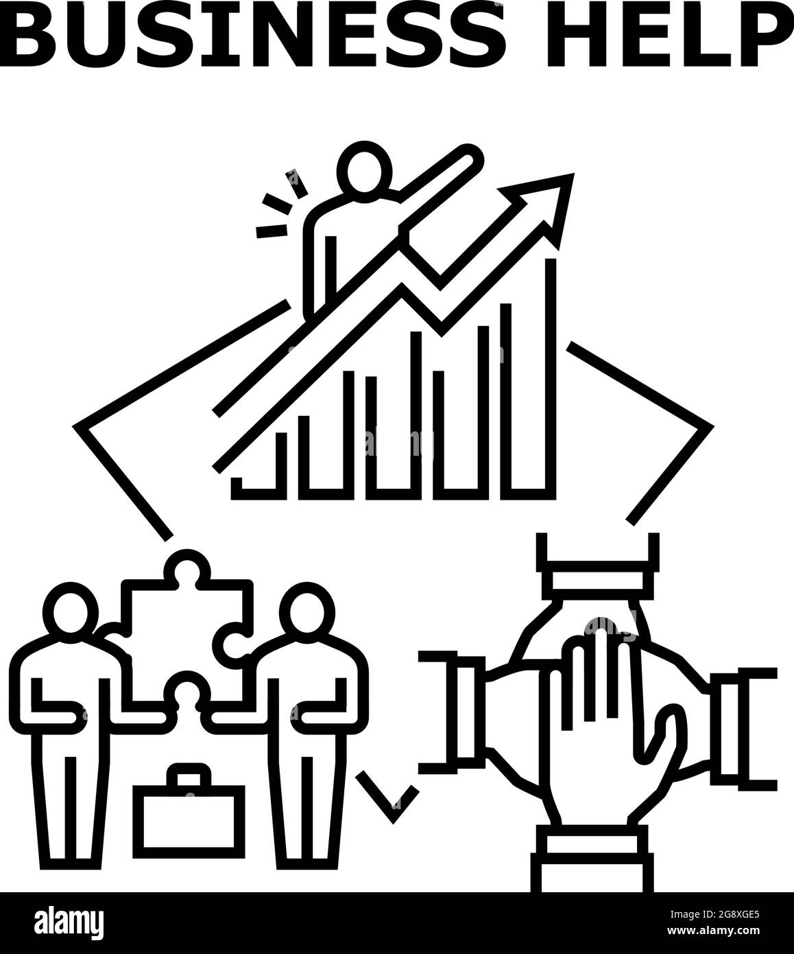 Business Help Vector Concept Black Illustration Stock Vector Image ...