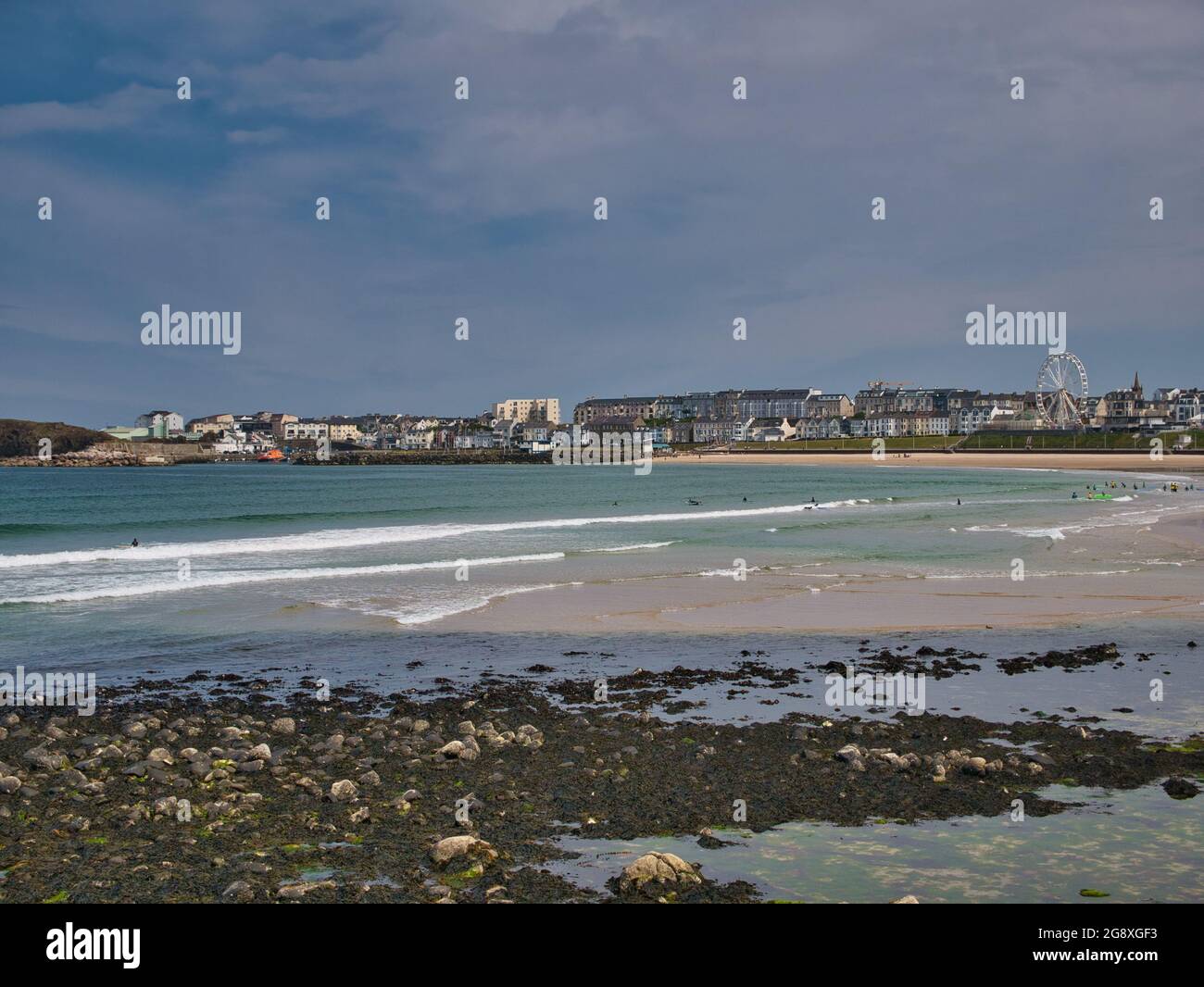 Across West Strand Beach on a sunny day in summer, a view of the ...