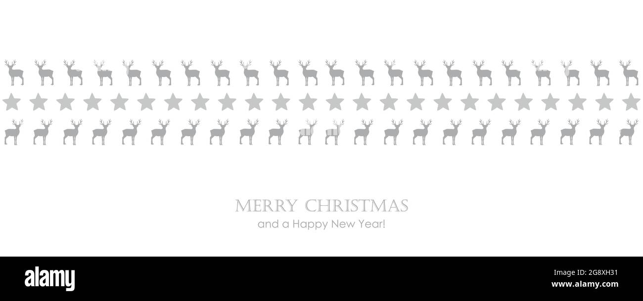 christmas card banner with deer and star pattern Stock Vector Image ...