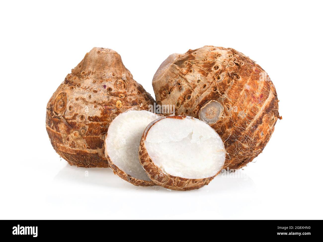 sweet taro root isolated on white background Stock Photo - Alamy