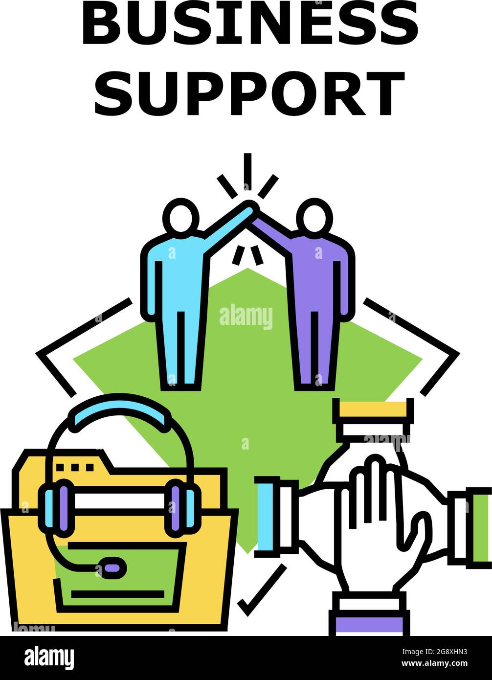 Business Support Vector Concept Color Illustration Stock Vector Image ...