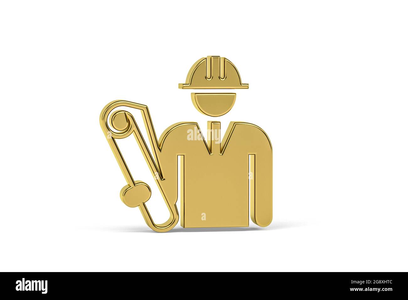 Golden 3d manager icon isolated on white background - 3d render Stock ...
