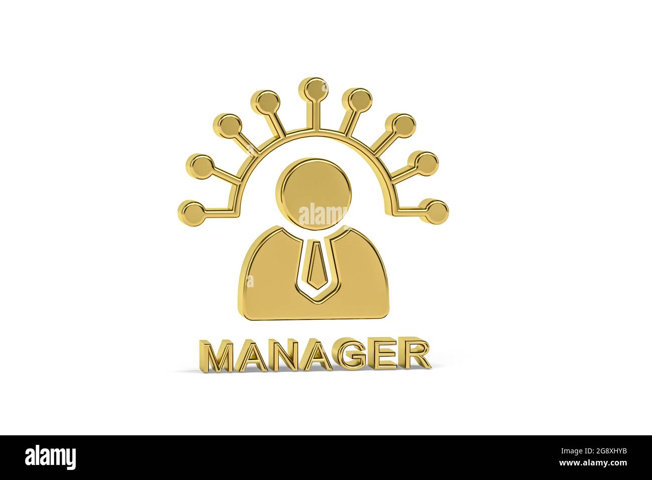 Golden 3d manager icon isolated on white background - 3d render Stock ...