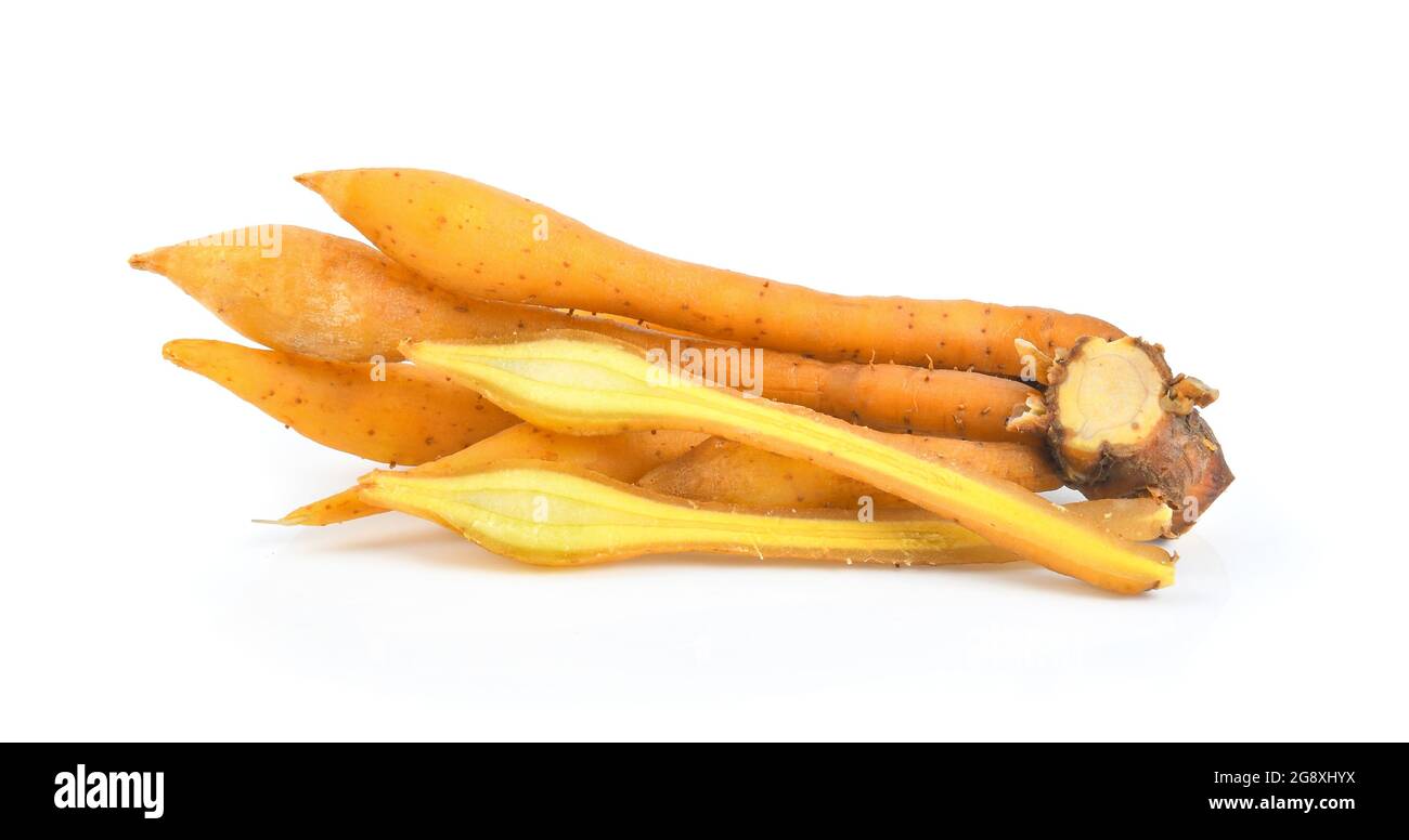 finger root (Krachai) Thai herb on white background Stock Photo - Alamy