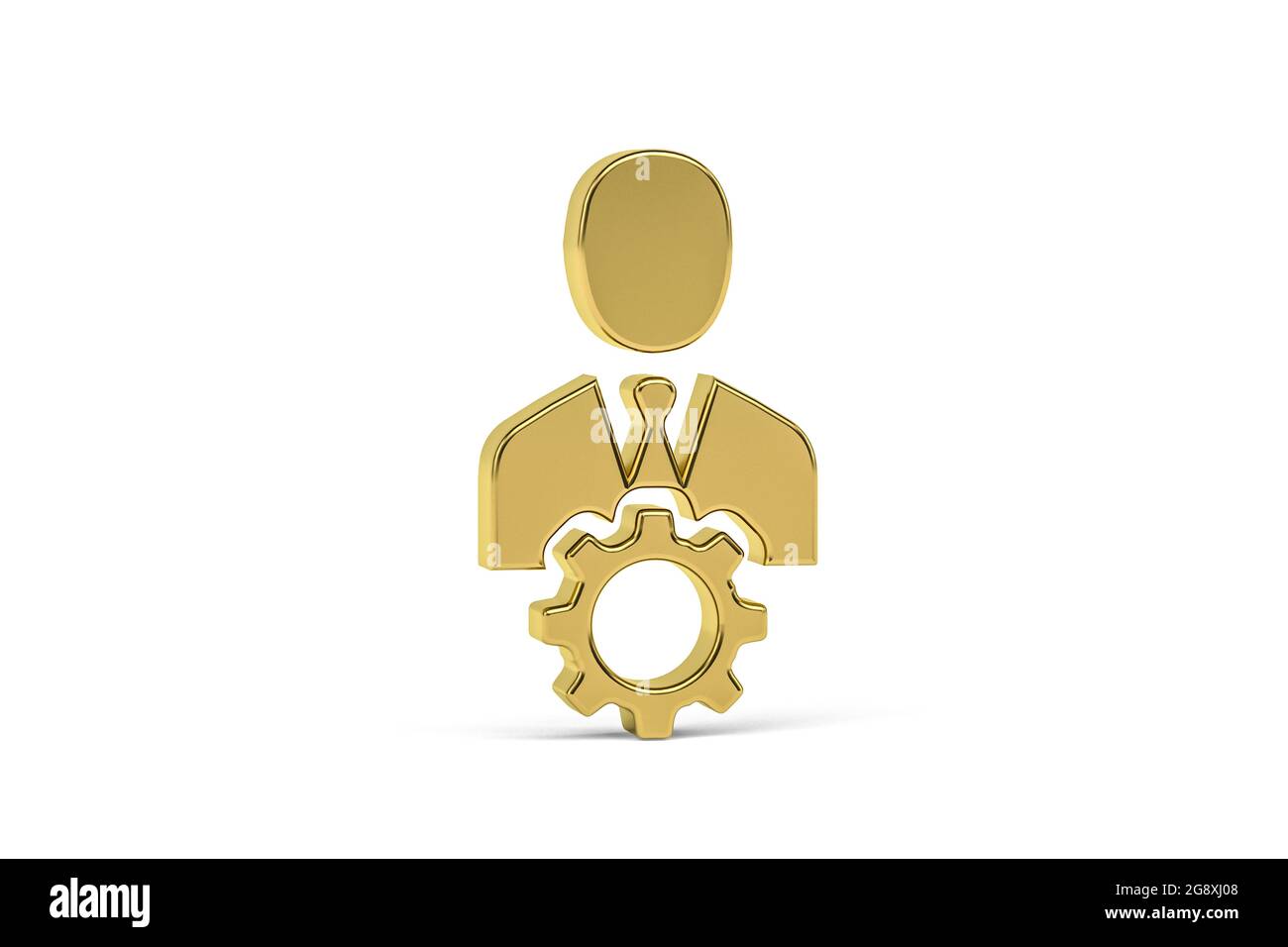 Golden 3d manager icon isolated on white background - 3d render Stock ...