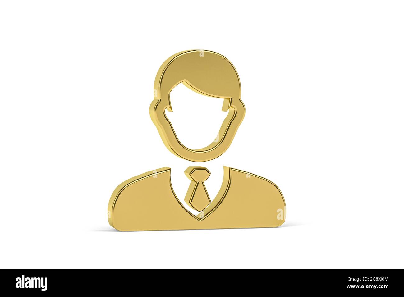 Golden 3d manager icon isolated on white background - 3d render Stock ...