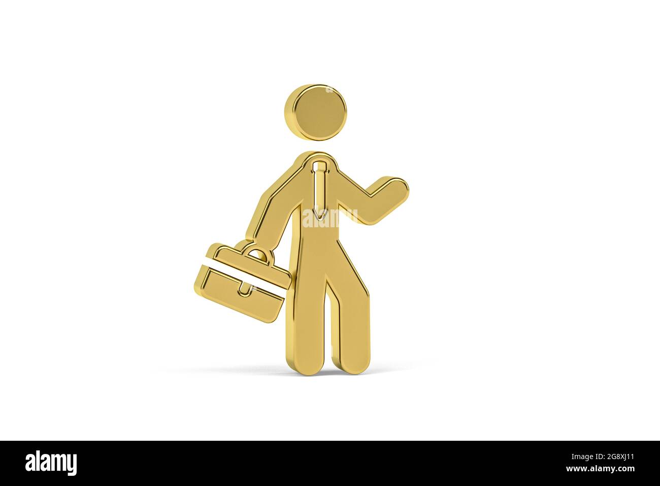 Golden 3d manager icon isolated on white background - 3d render Stock ...