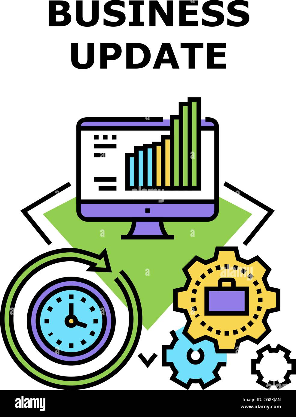 Business Update Vector Concept Color Illustration Stock Vector Image ...