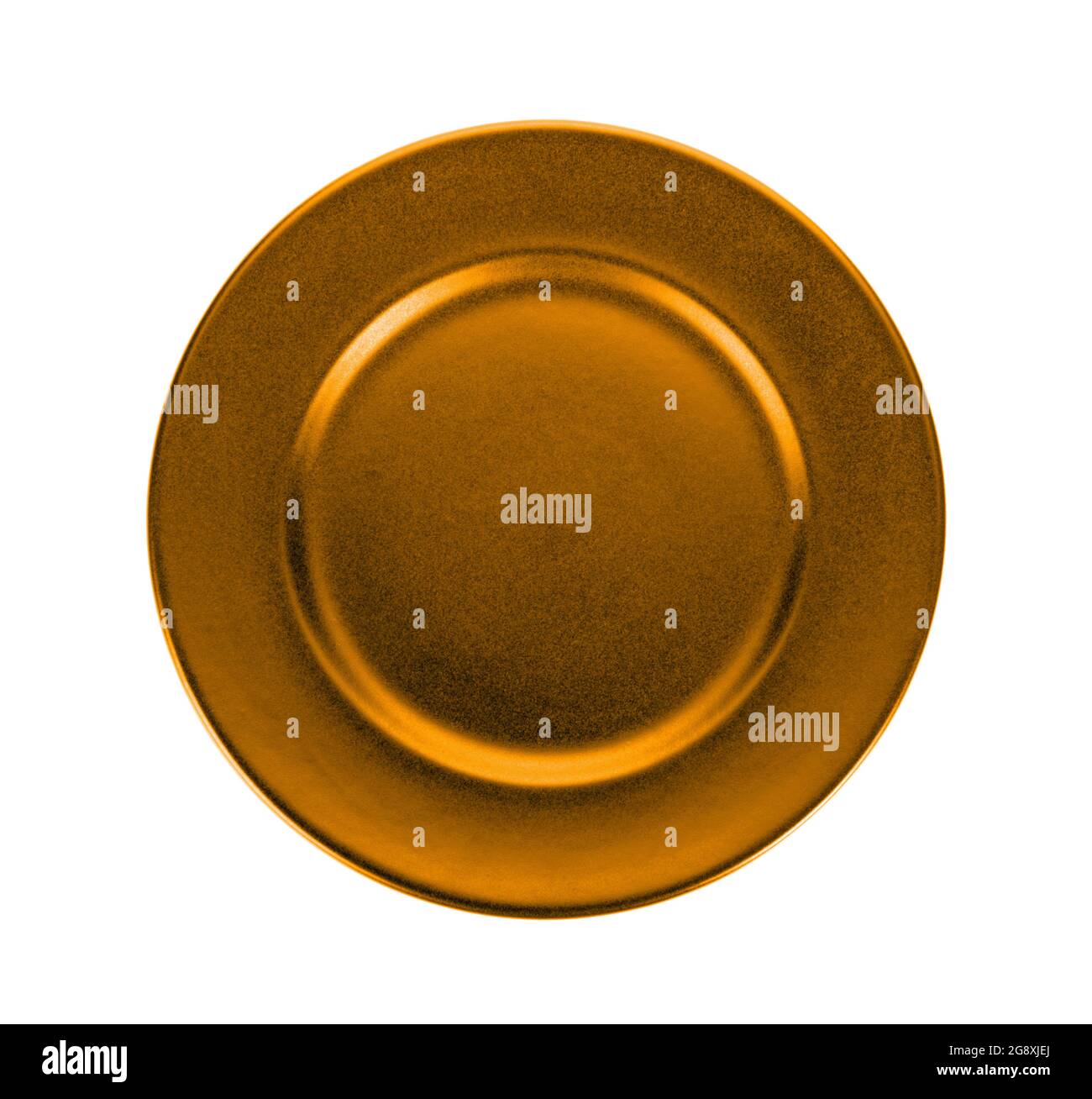gold plate isolated on white background Stock Photo - Alamy