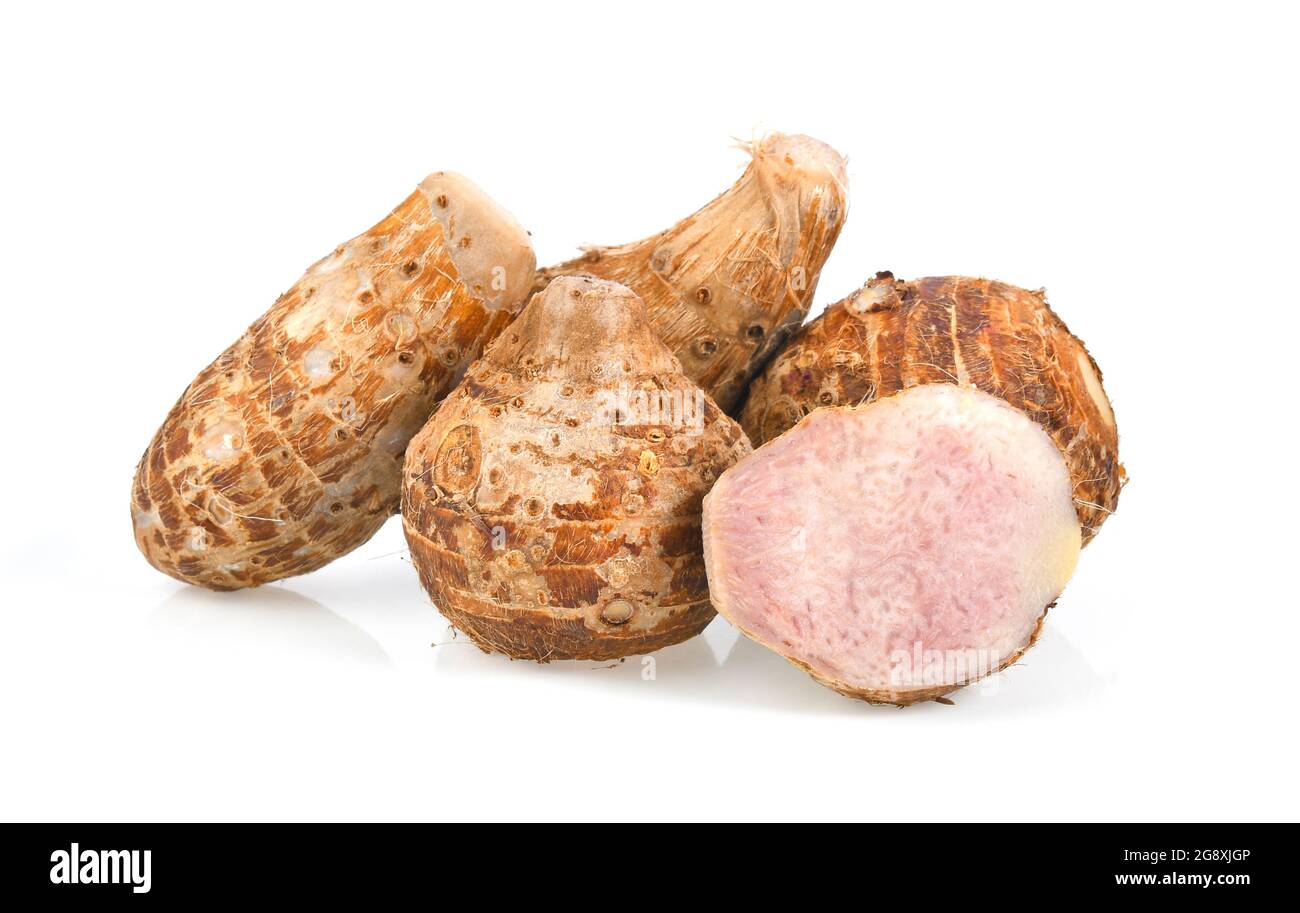 taro root isolated on white background Stock Photo - Alamy