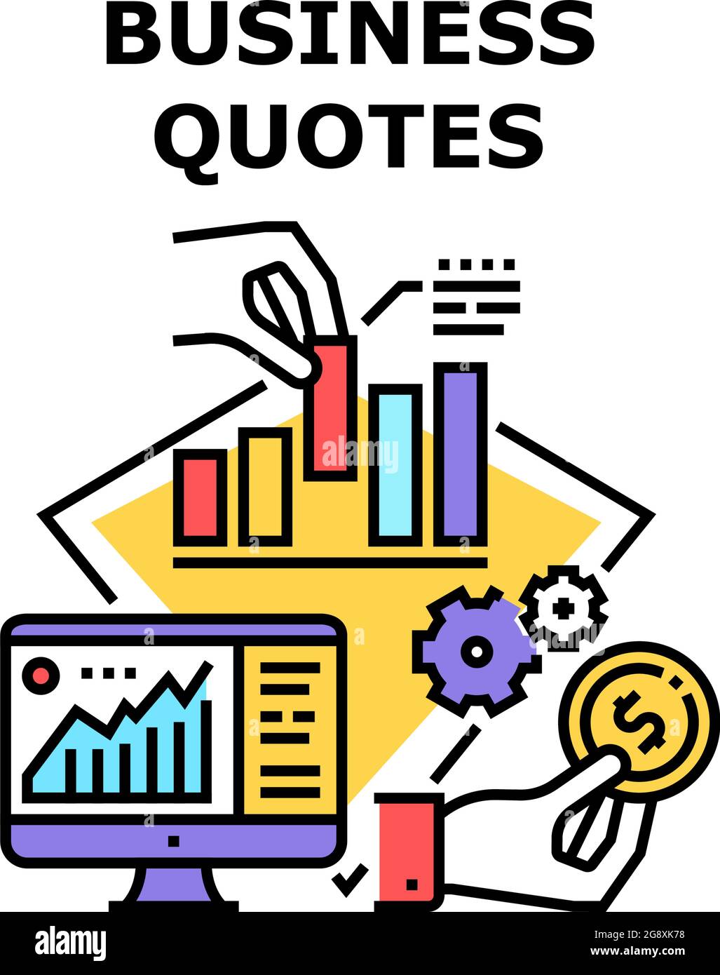 Business Quotes Vector Concept Color Illustration Stock Vector Image