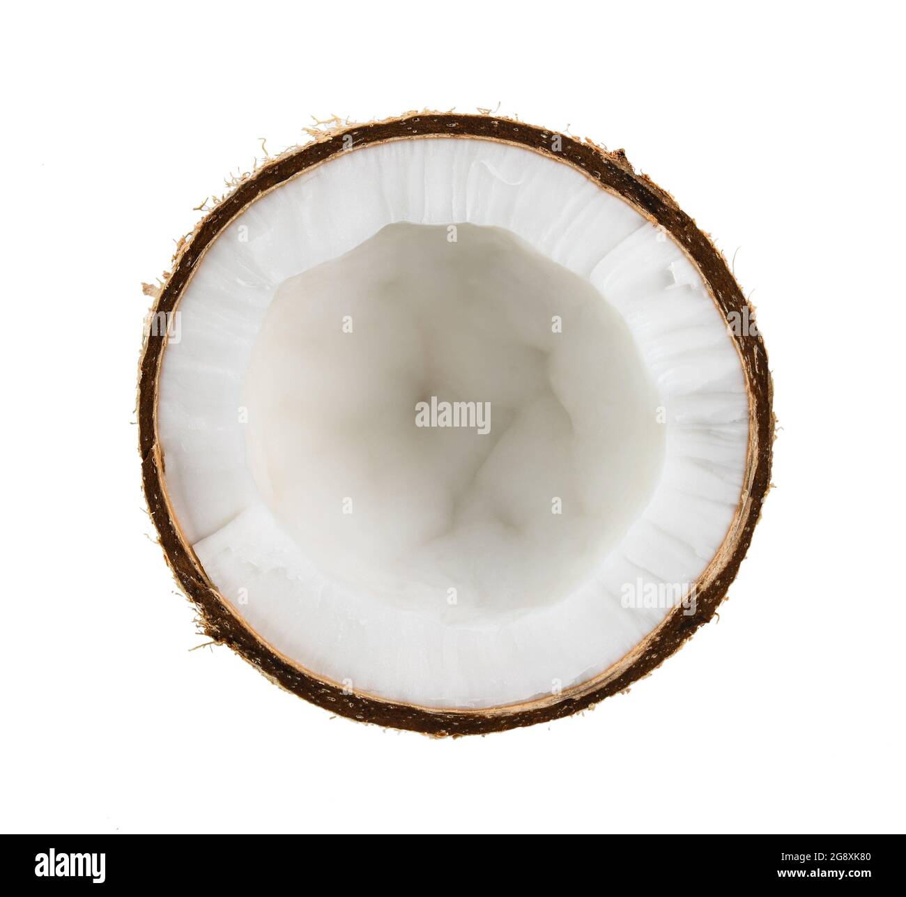 Half Coconut isolated on white background Stock Photo - Alamy