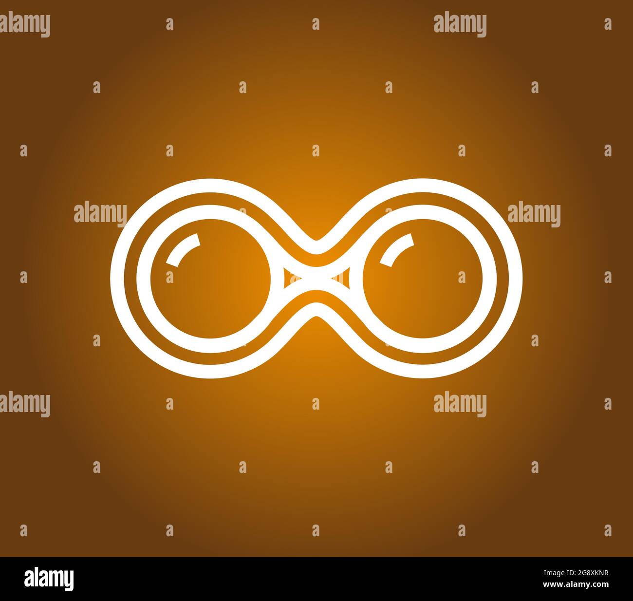 Binoculars icon. Stylized linear minimalist binoculars. Mobius loop ...