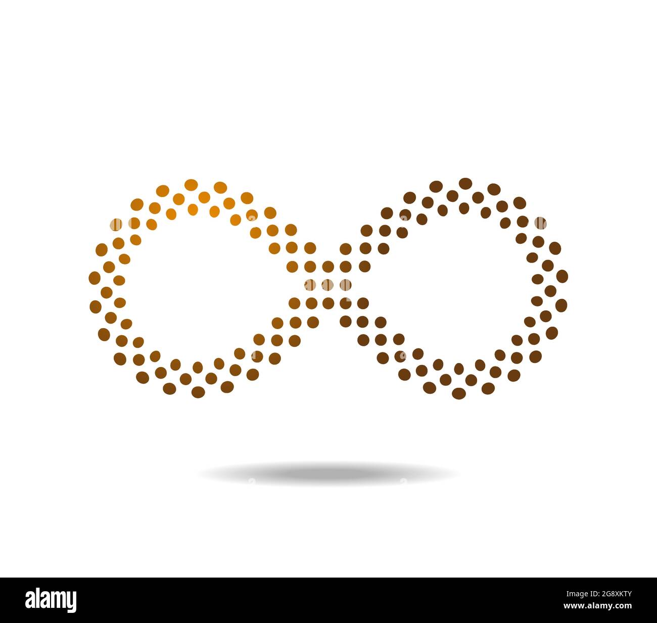Mobius' loop made of golden dots. Infinity symbol. Number eight. 8 Stock Vector Image & Art - Alamy