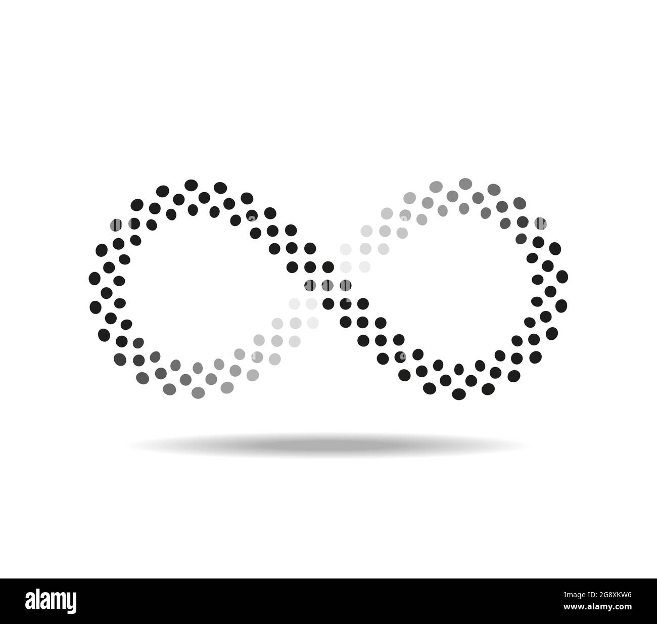 Mobius' loop made of grey dots. Infinity symbol. Number eight. 8 Stock ...