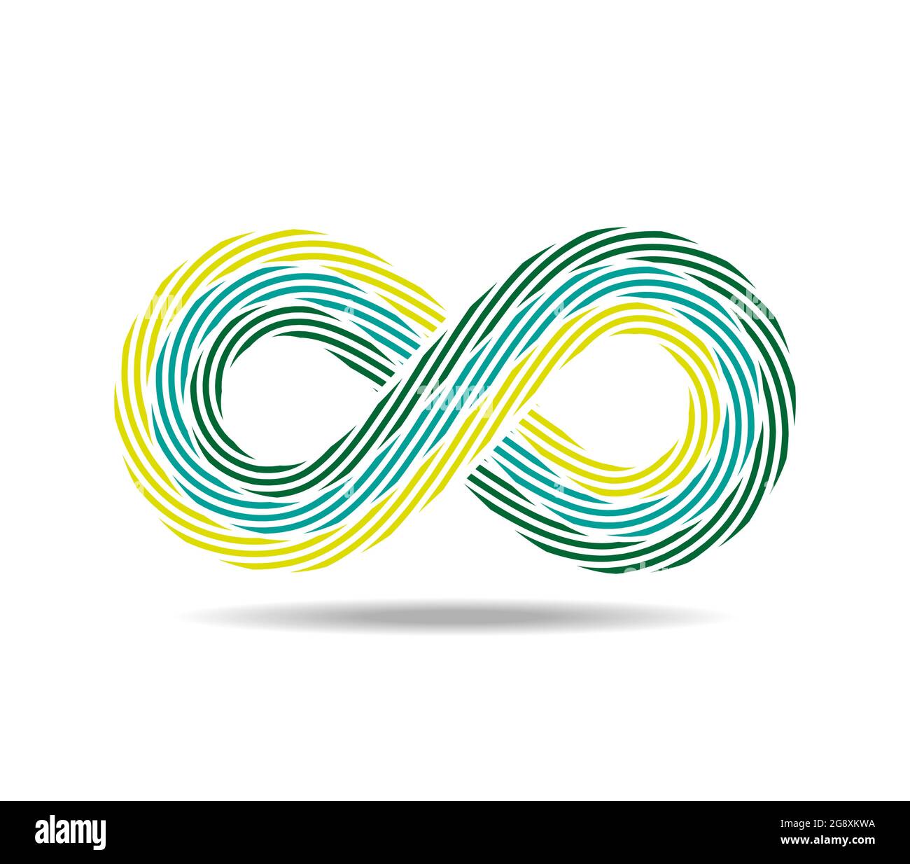 Mobius Loop Made Of Three Green Ropes Infinity Symbol Made Of Wires