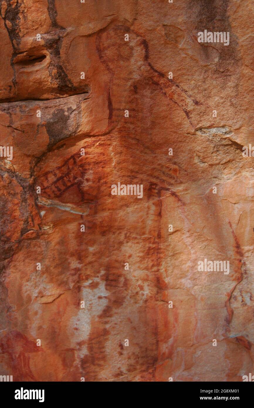 ancient australian aboriginal rock quinkan style in Laura North ...