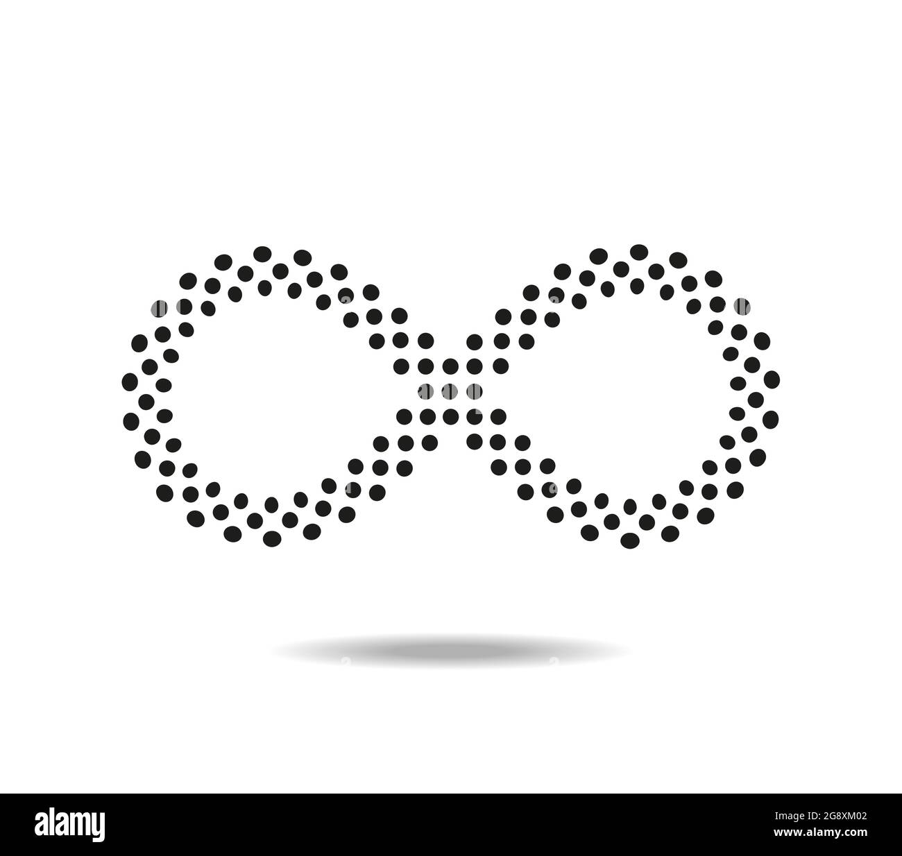 Mobius' loop made of black dots. Infinity symbol. Number eight 8 Stock ...