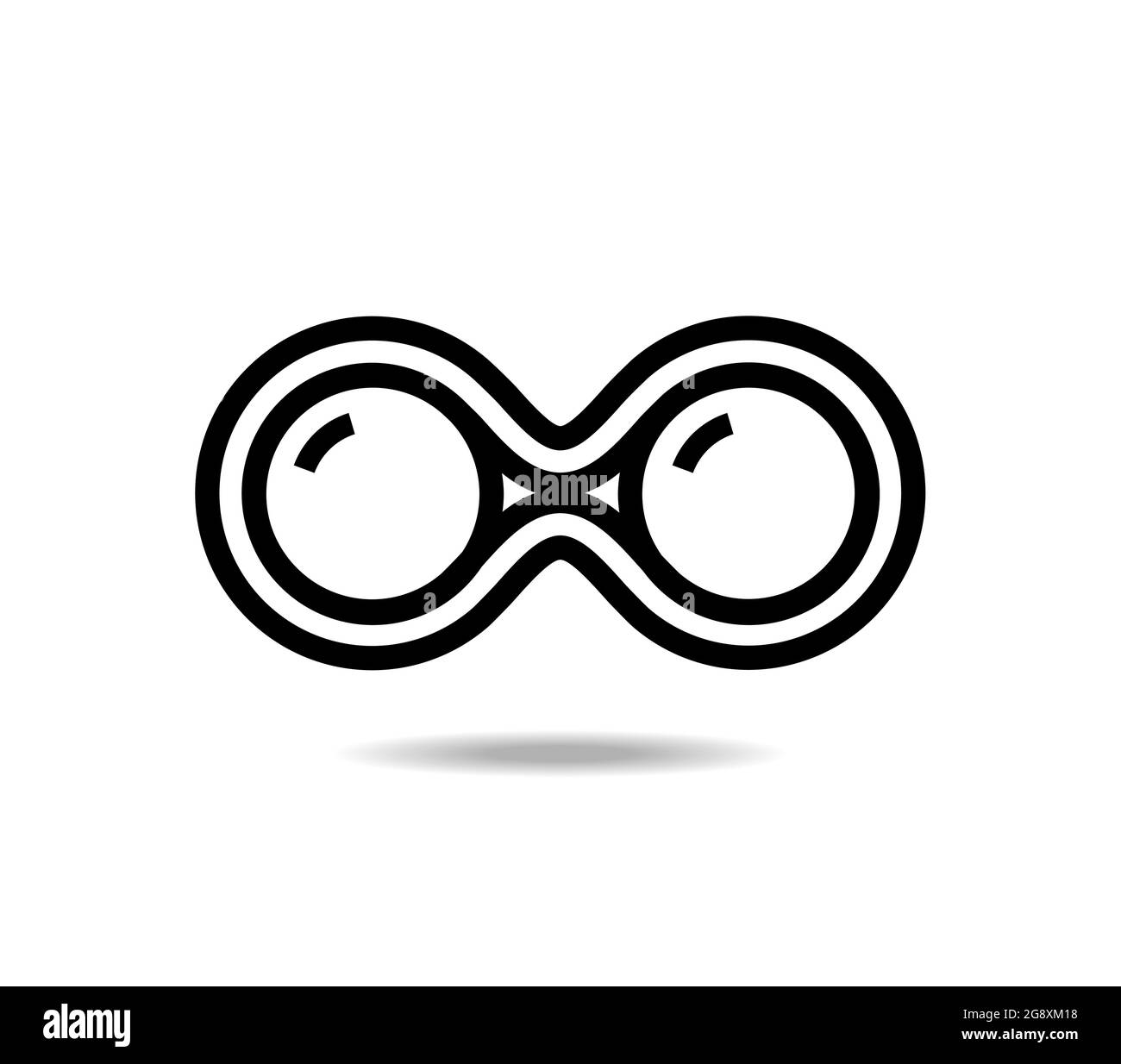 Binoculars icon. Stylized linear minimalist binoculars. Mobius loop ...