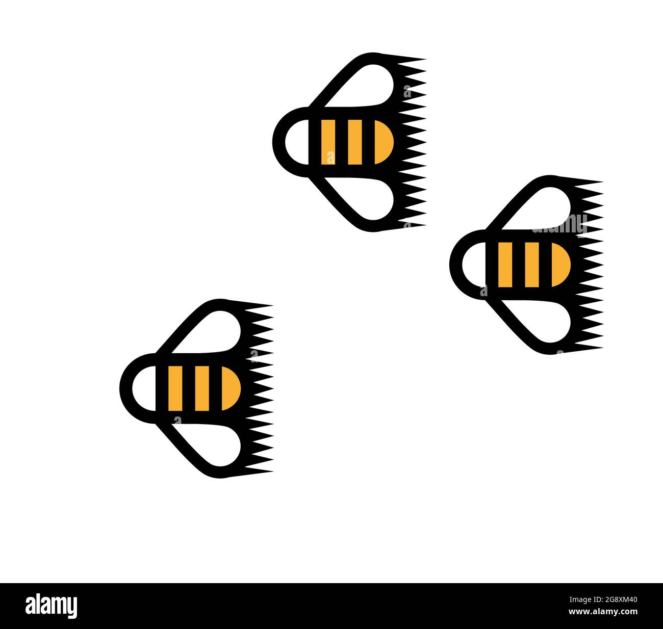 Flying bees linear drawing. Honey comb, rush Stock Vector Image & Art ...