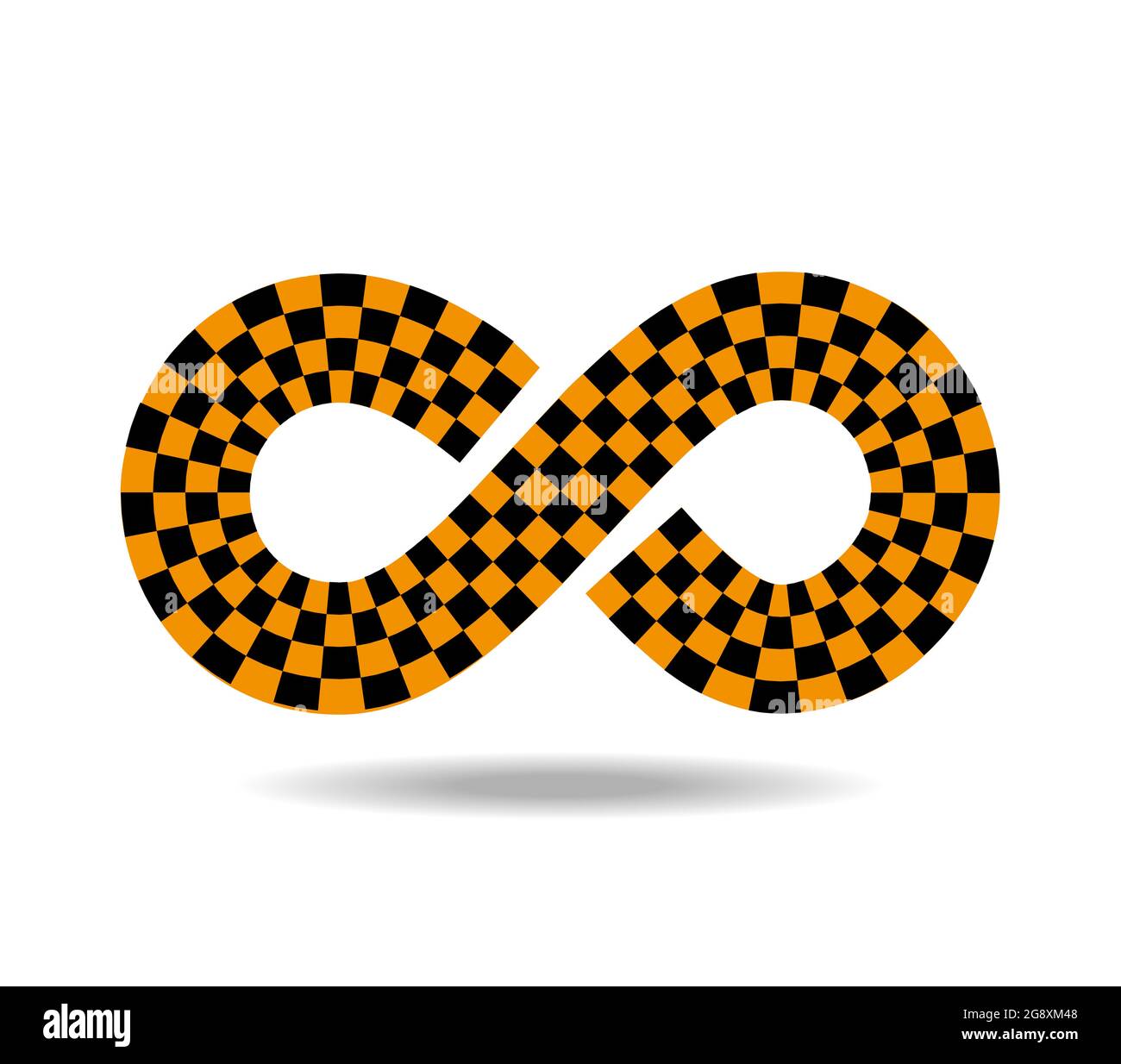 Mobius loop made of black and yellow race flag. infinity symbol Stock ...