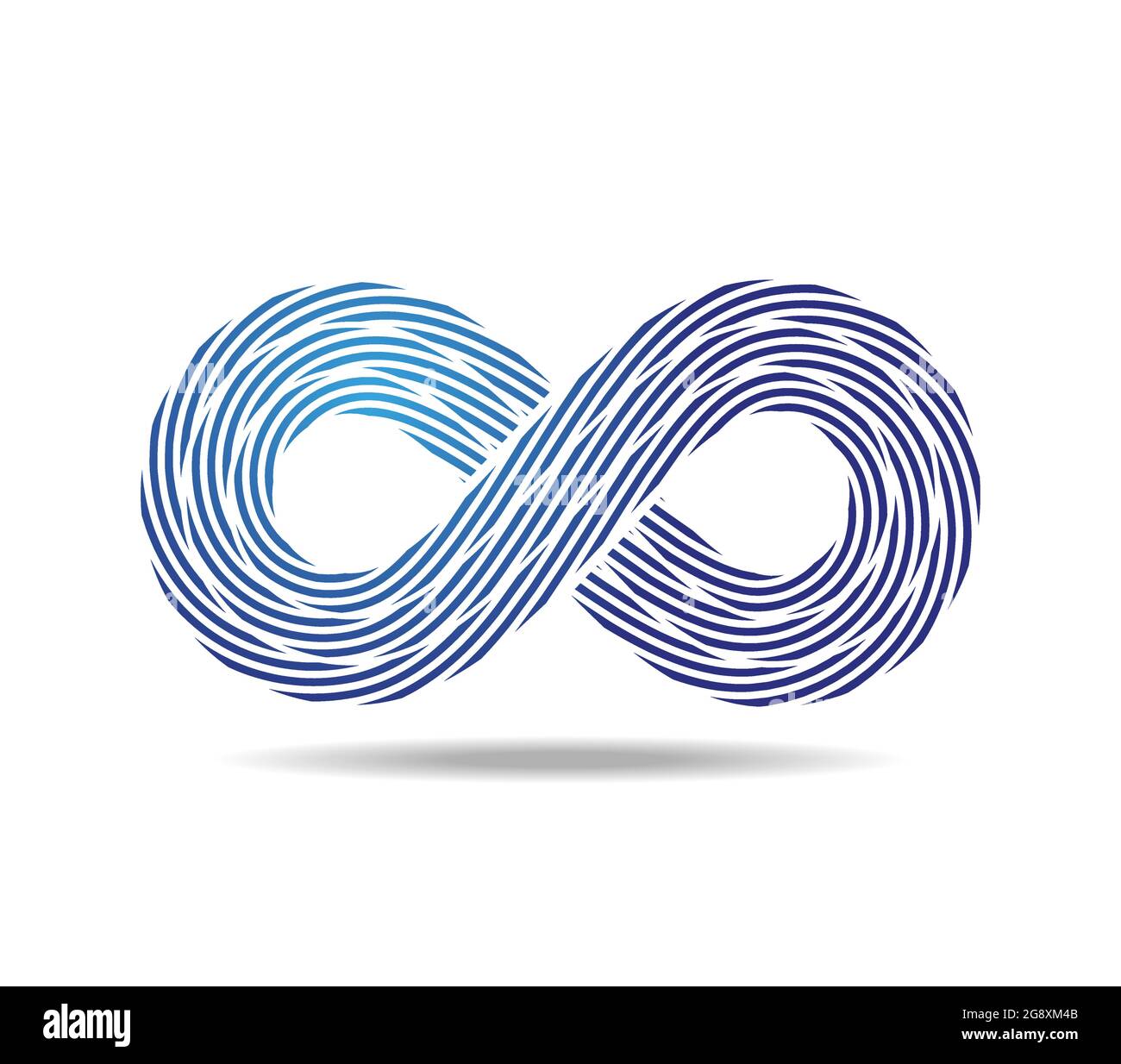 Mobius loop made of three blue ropes. infinity symbol made of wires ...