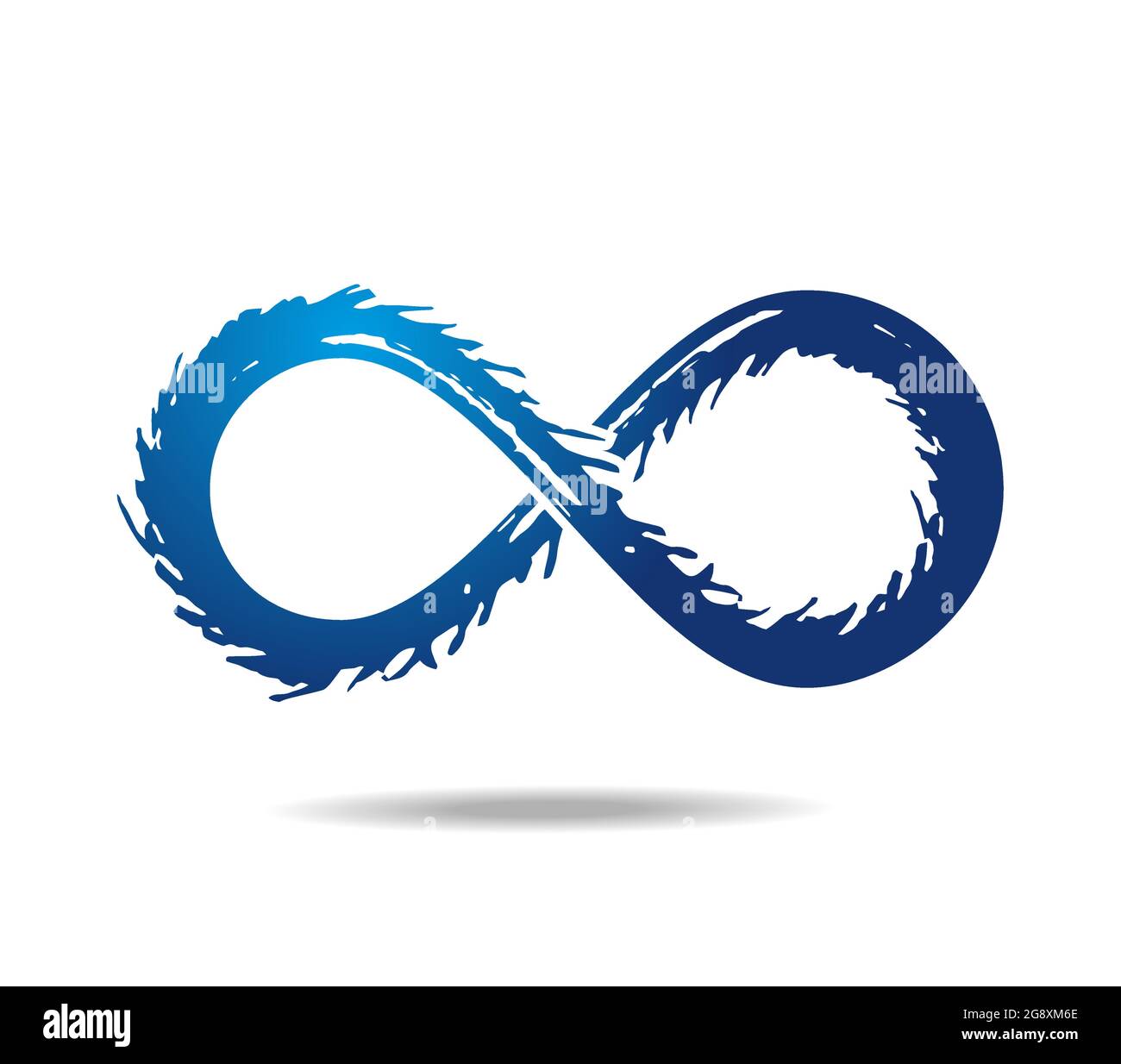 Blue mobius loop reminiscent of horror movies. Untidy infinity symbol ...