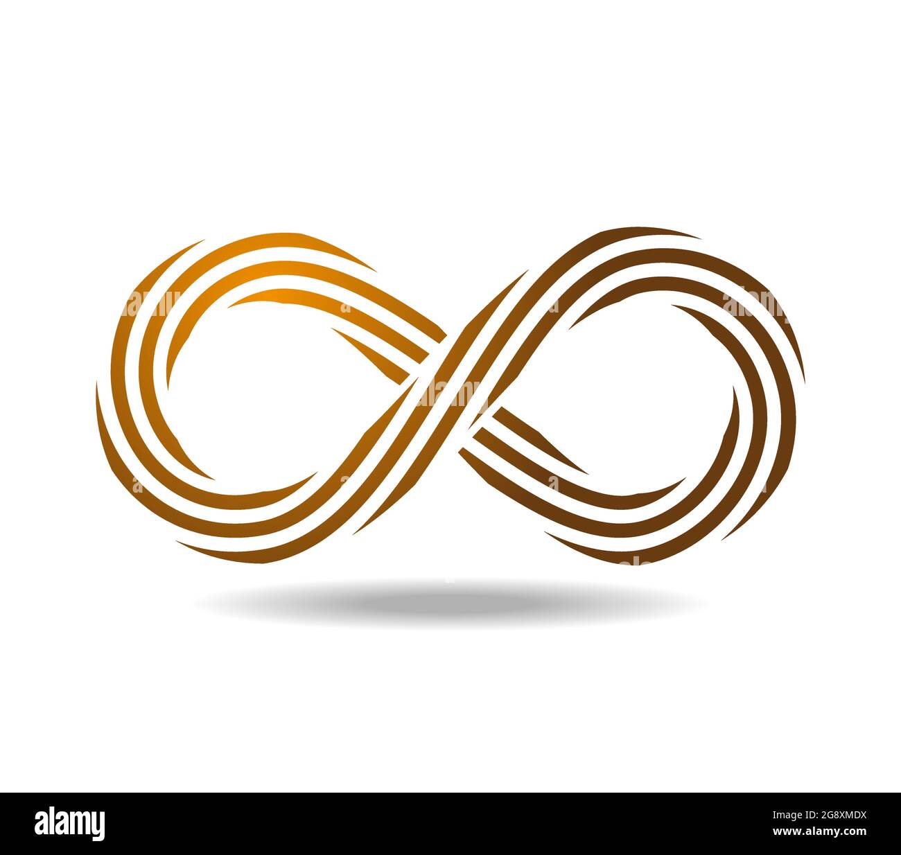 Golden infinity symbol shape eternity Cut Out Stock Images & Pictures - Alamy